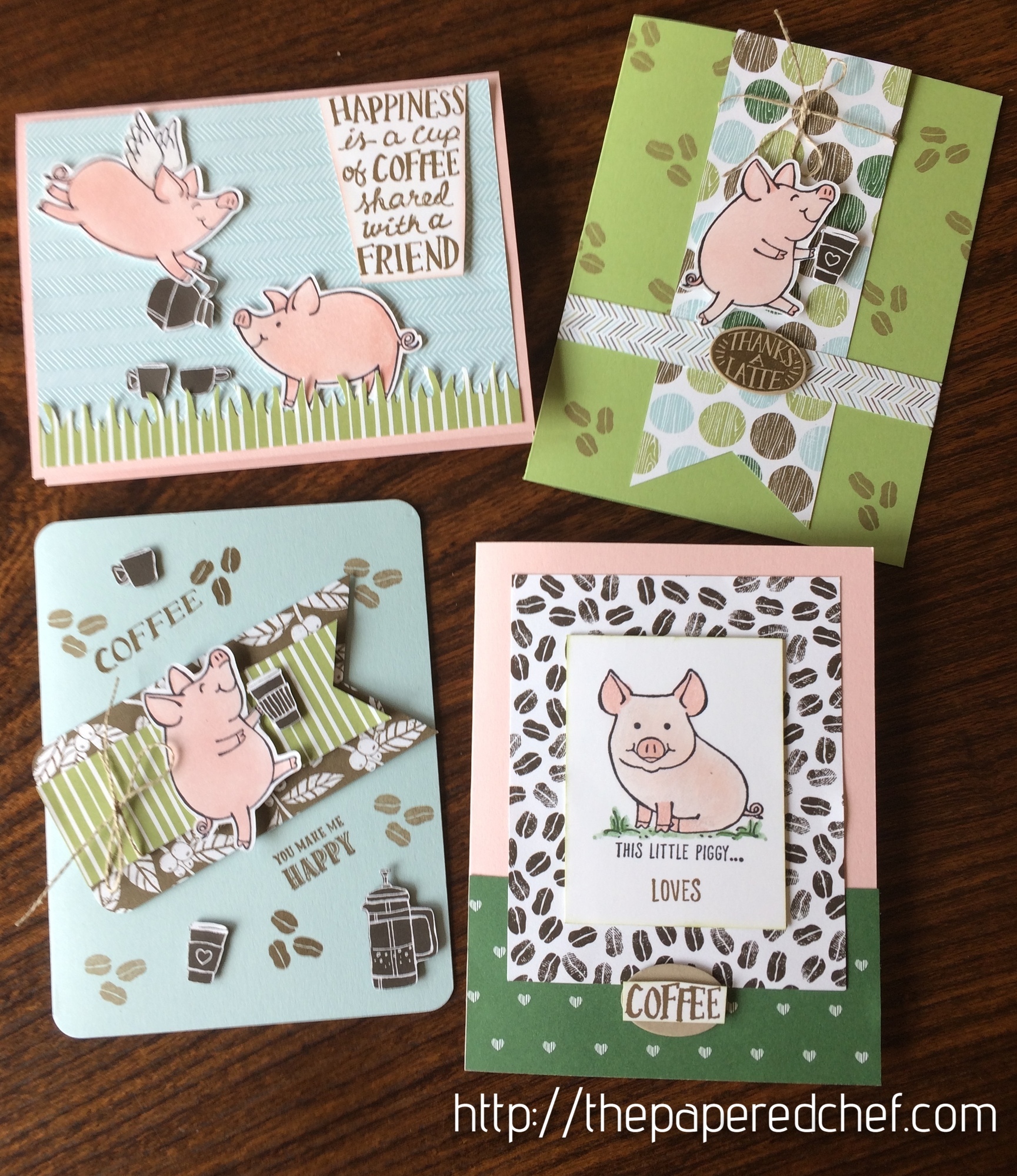 Perked Up Pig Cards - The Papered Chef